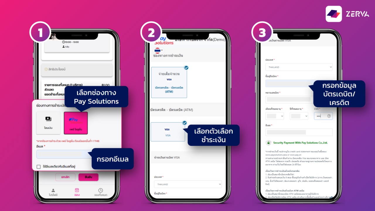 วิธีสมัคร/ลงทะเบียน Pay Solutions เพื่อใช้งานกับระบบจอง ZERVA – Blog By ZWIZ.AI